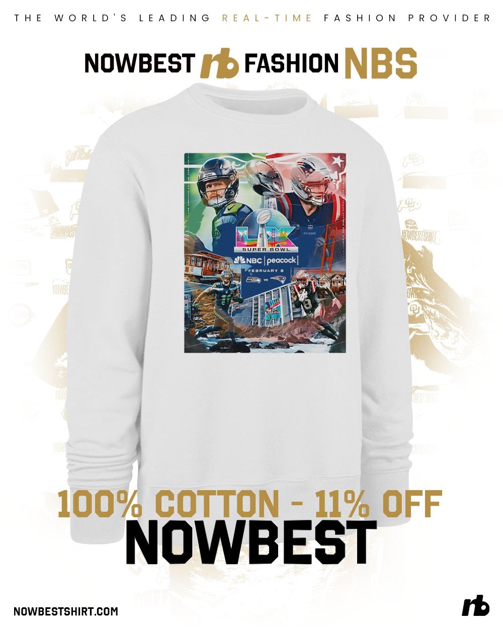 Seattle Seahawks vs New England Patriots Super Bowl LX 2026 poster ...